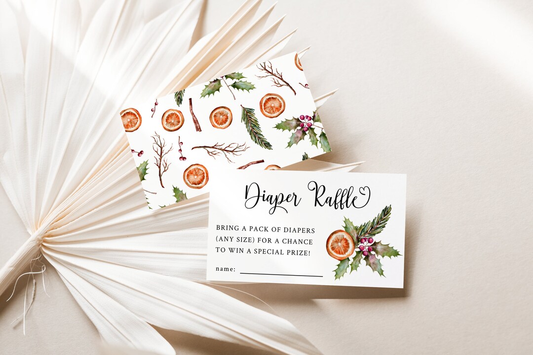 Christmas Diaper Raffle Ticket | Merry Little Baby | Holiday Baby ...