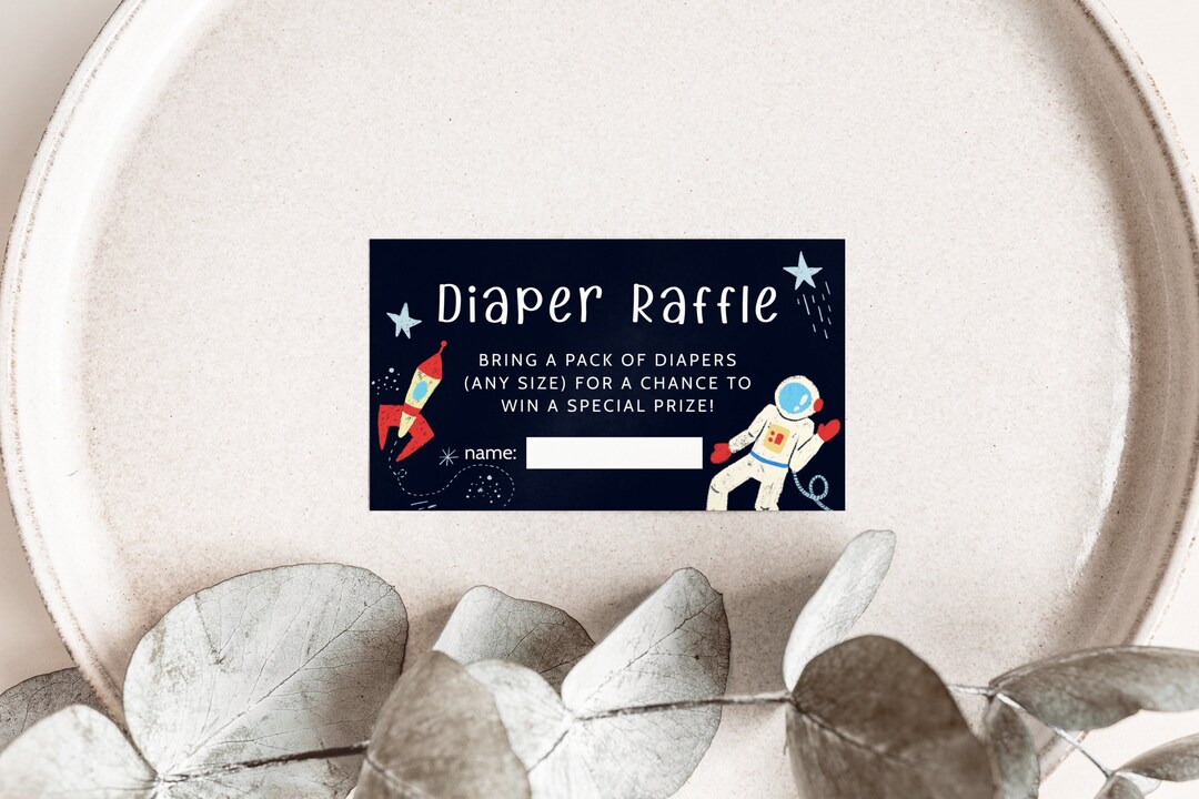 Space Diaper Raffle Ticket | Galaxy Baby Shower | Boy Baby Shower ...