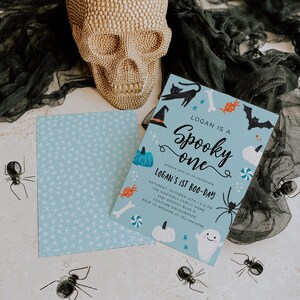 Halloween Birthday Invitation Spooky One Invite Halloween Party Boy 1st ...