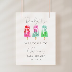 Popsicle Theme Baby Shower Welcome Sign | Instant Download | Editable ...