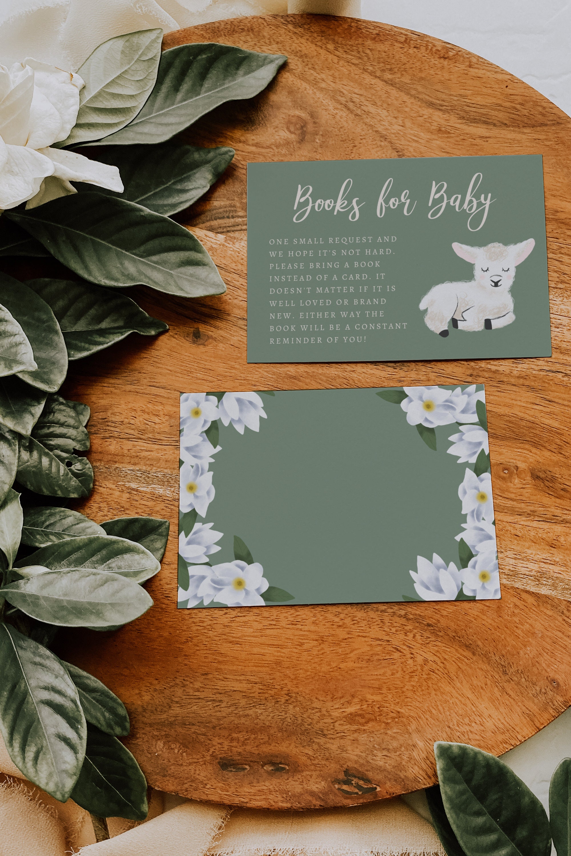 Lamb Book Request Card Lamb Baby Shower Gender Neutral - Etsy