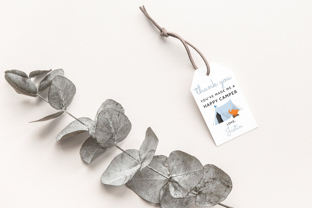 Printable Camping Theme Birthday Party Favor Tag | Instant Download ...