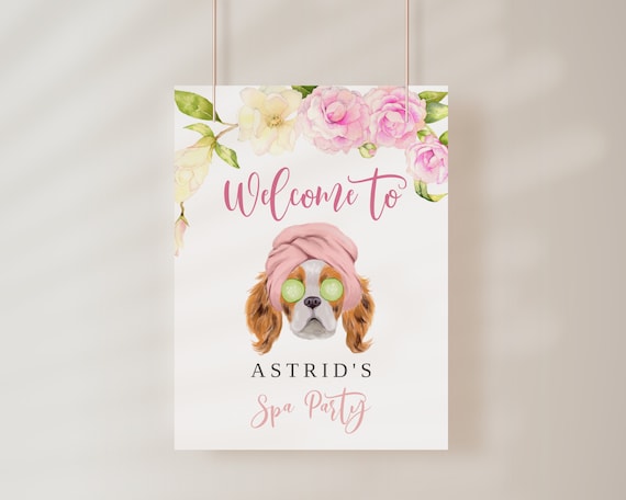 Spa Party Welcome Sign Girl Birthday Party Pamper Party | Etsy