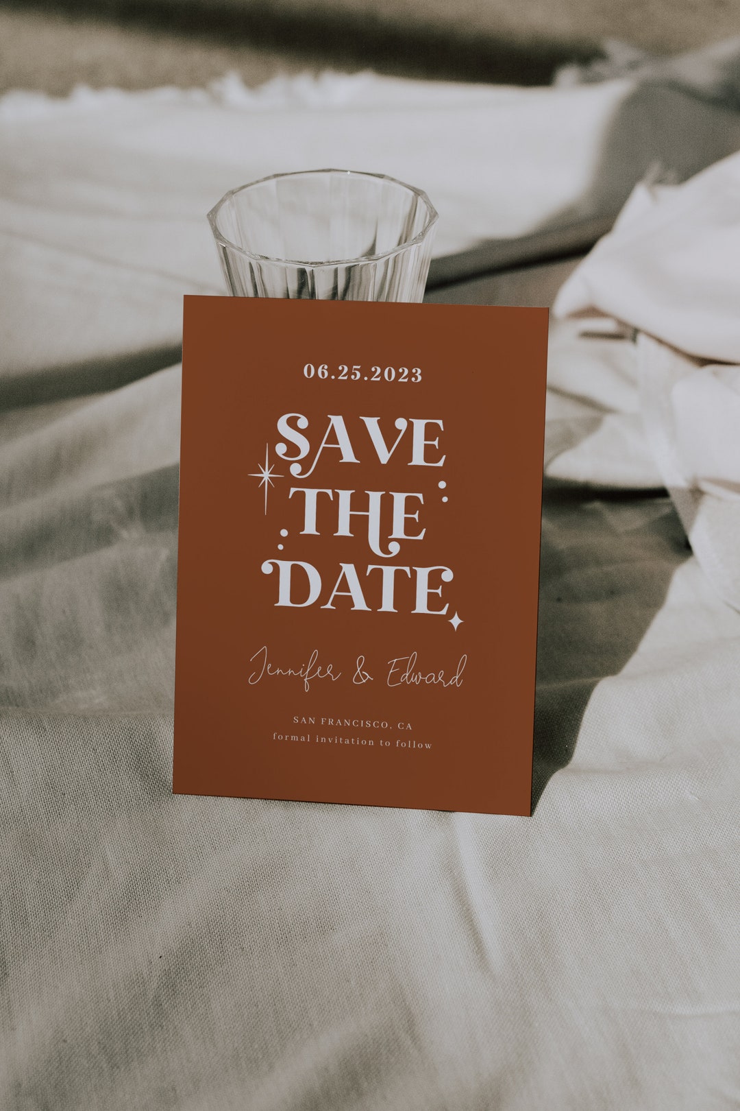 Retro Save the Date Cards | Save Our Date Template | Boho Save the Date ...
