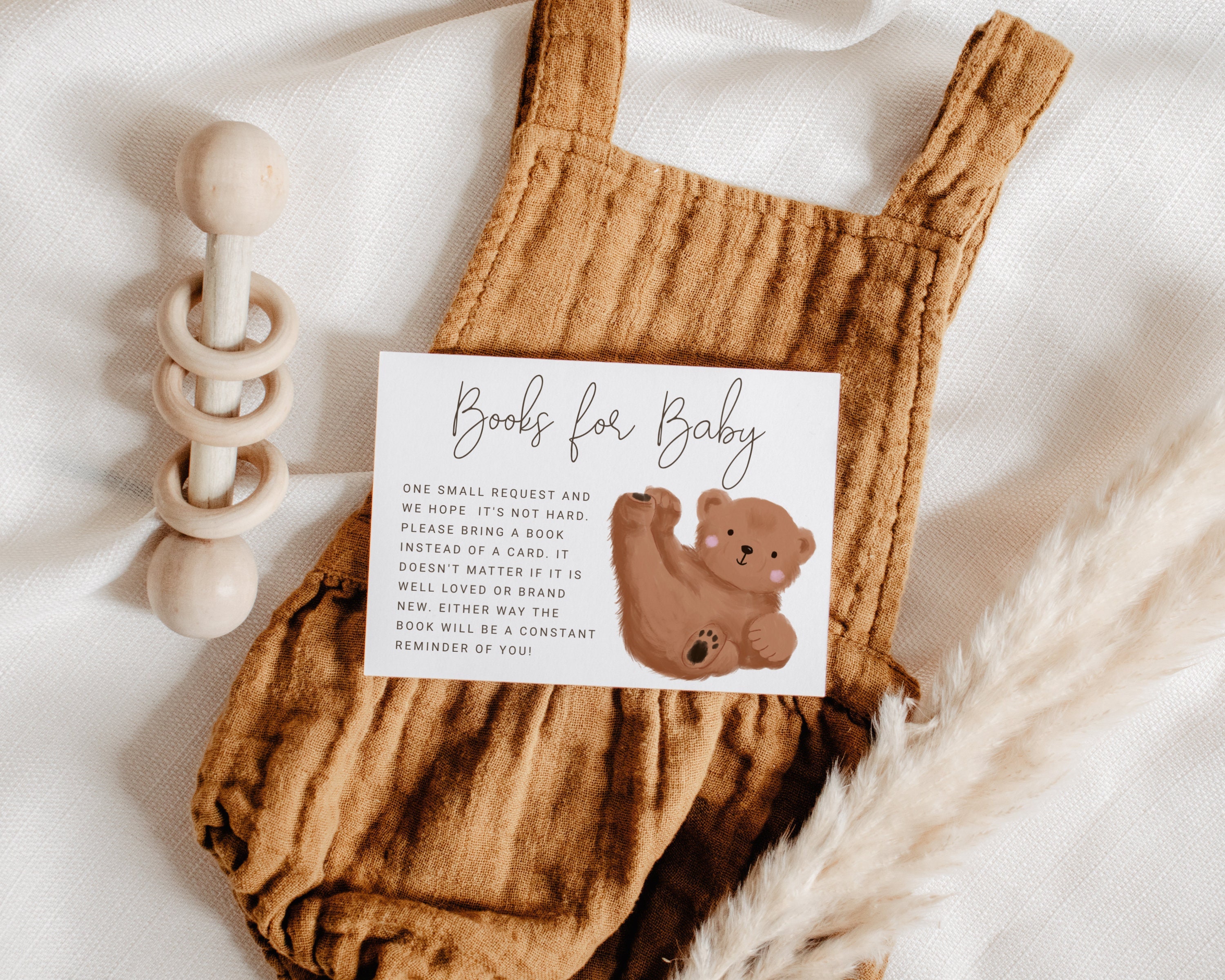 Printable Cub Bear Theme Baby Shower Book Request, Instant Download ...