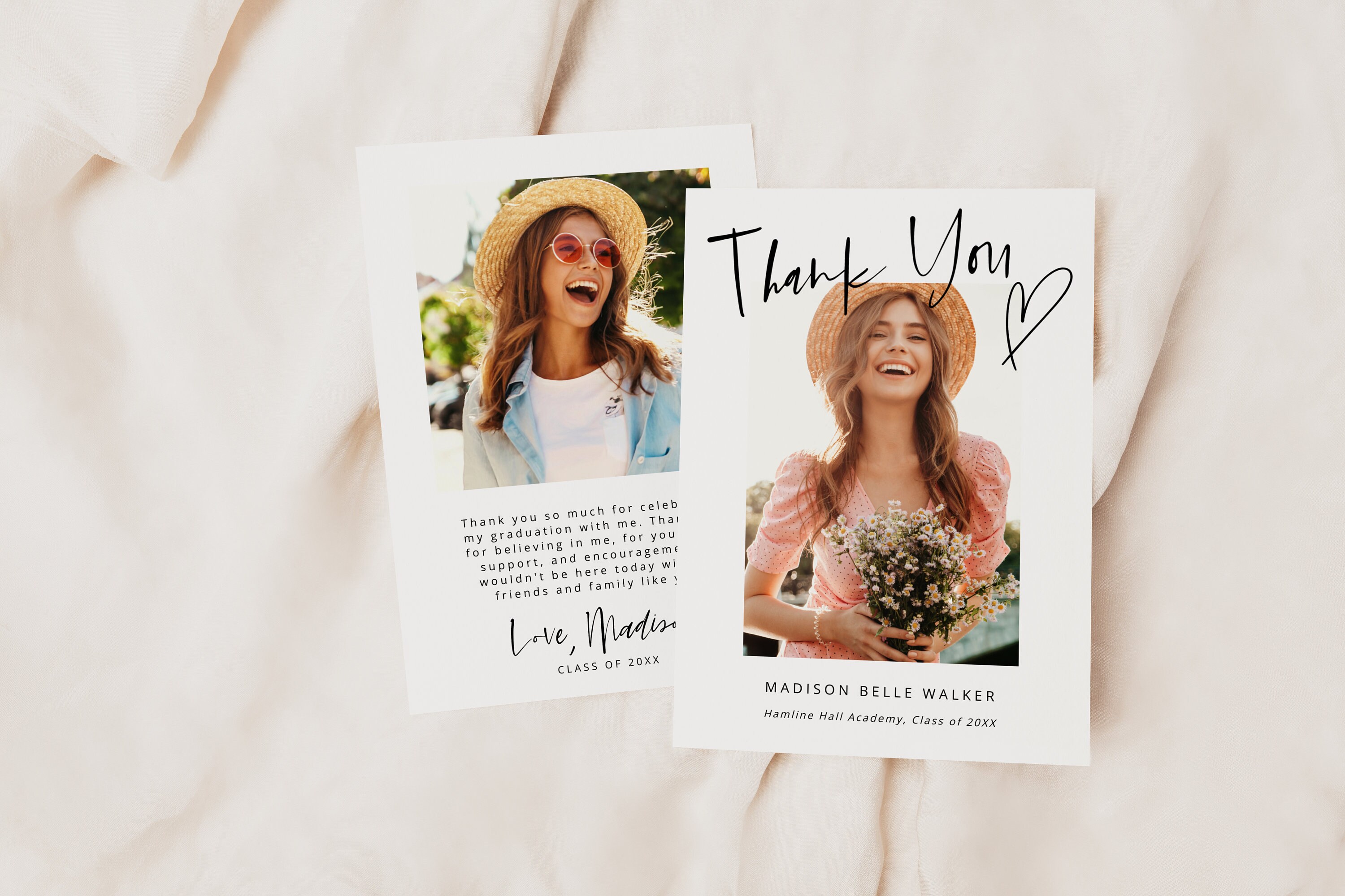 Instant Download Graduation Thank You Photo Card Thank You - Etsy