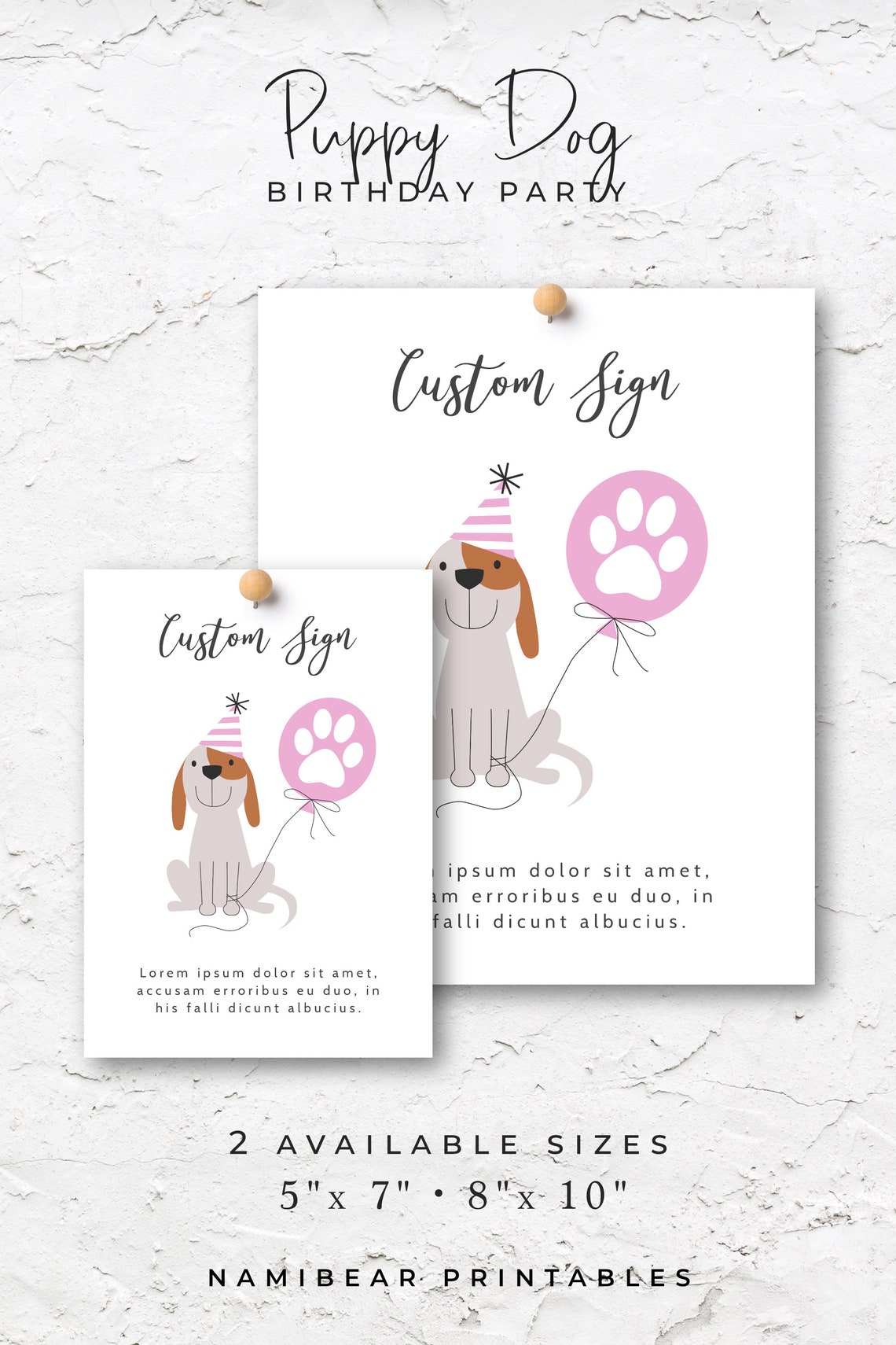 Printable Puppy Theme Birthday Party Custom Sign Instant | Etsy