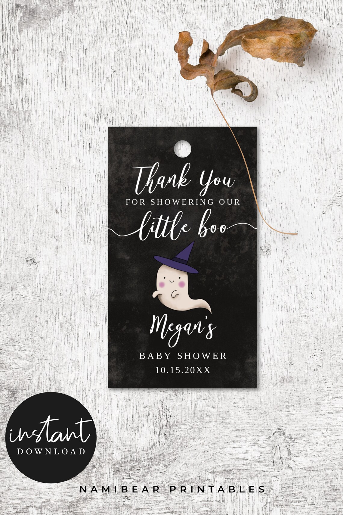 Printable Little Boo Theme Baby Shower Favor Tag Instant | Etsy