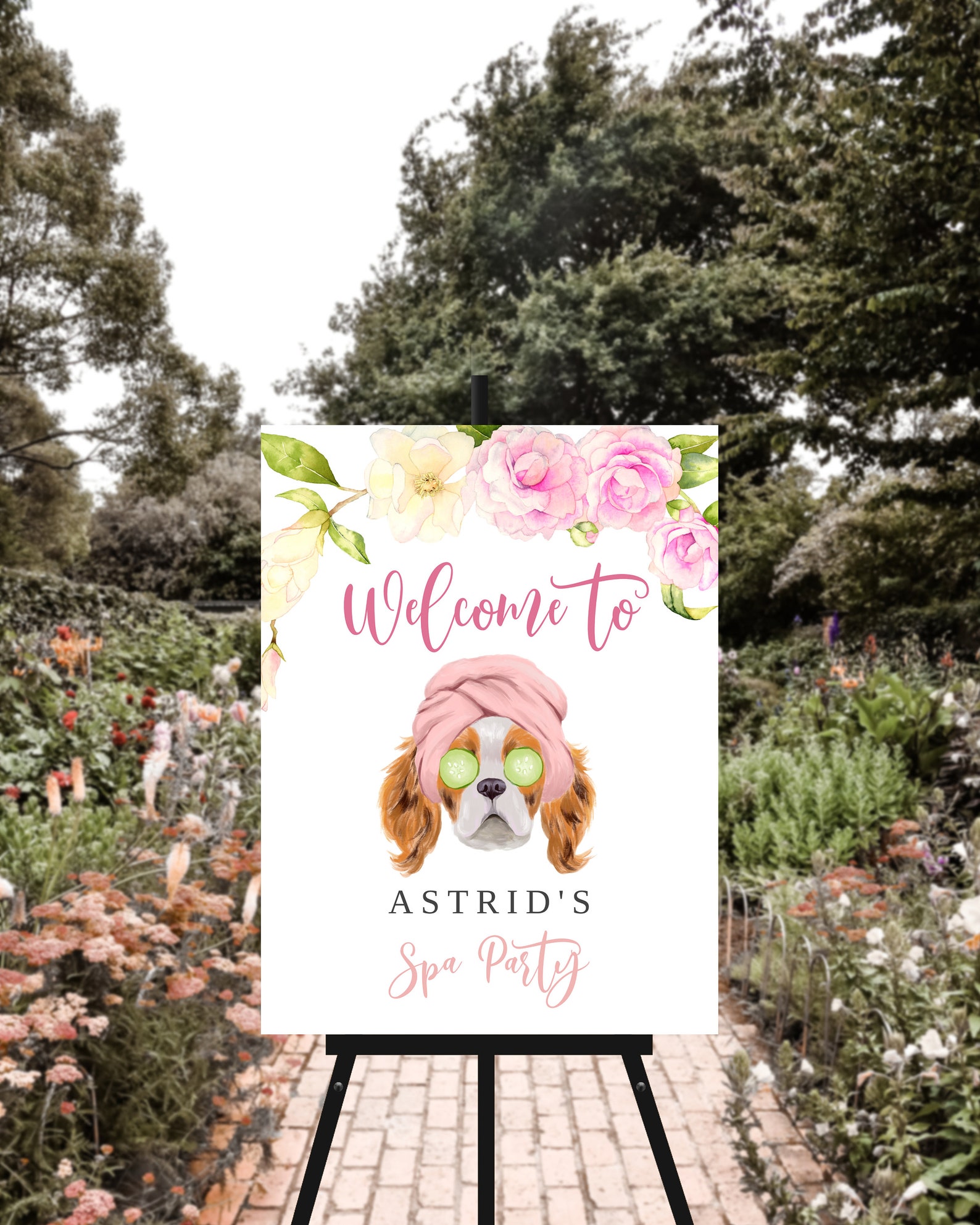 Spa Party Welcome Sign | Girl Birthday Party | Pamper Party | Floral ...