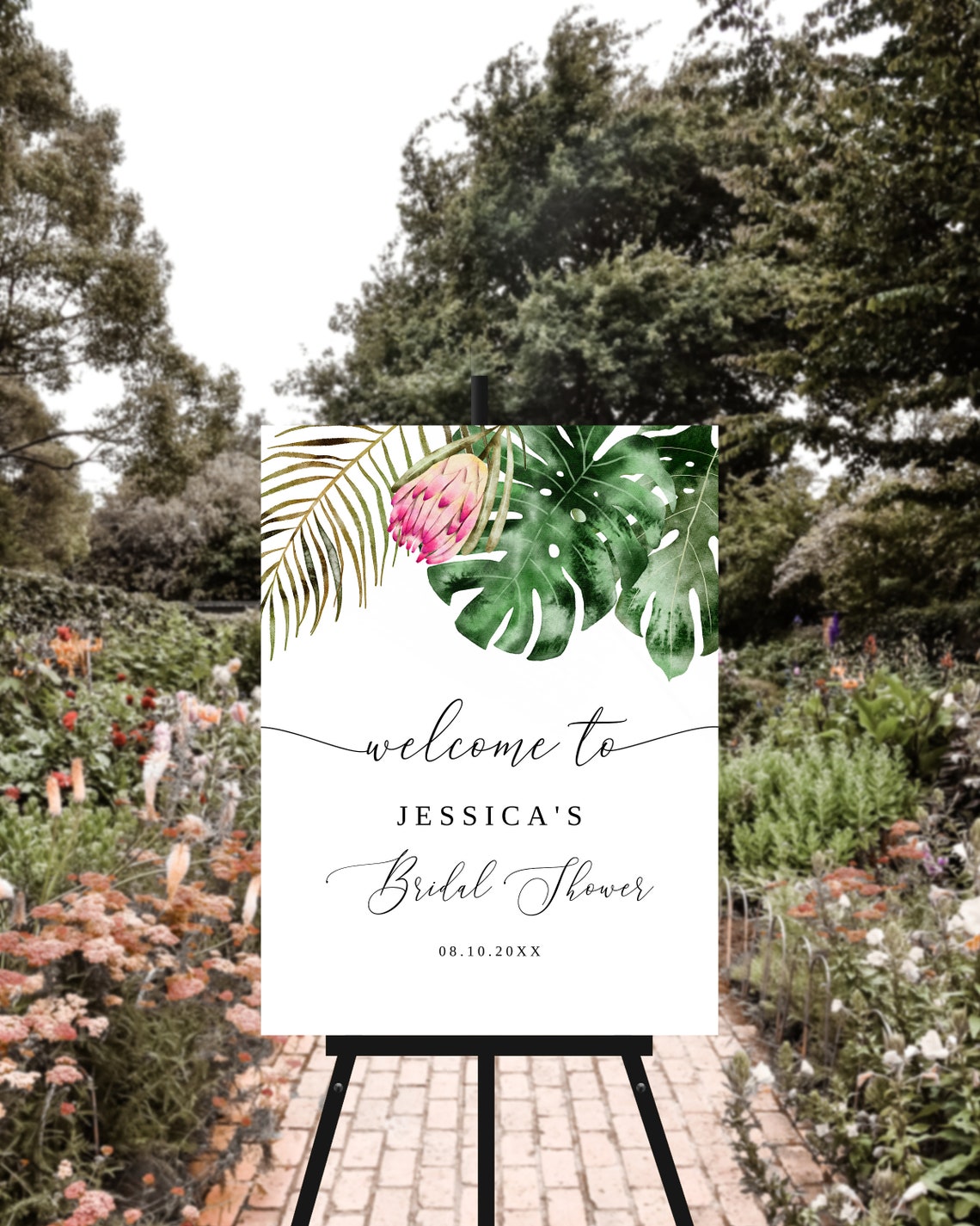 Tropical Welcome Sign Tropical Bridal Shower Sign Summer - Etsy