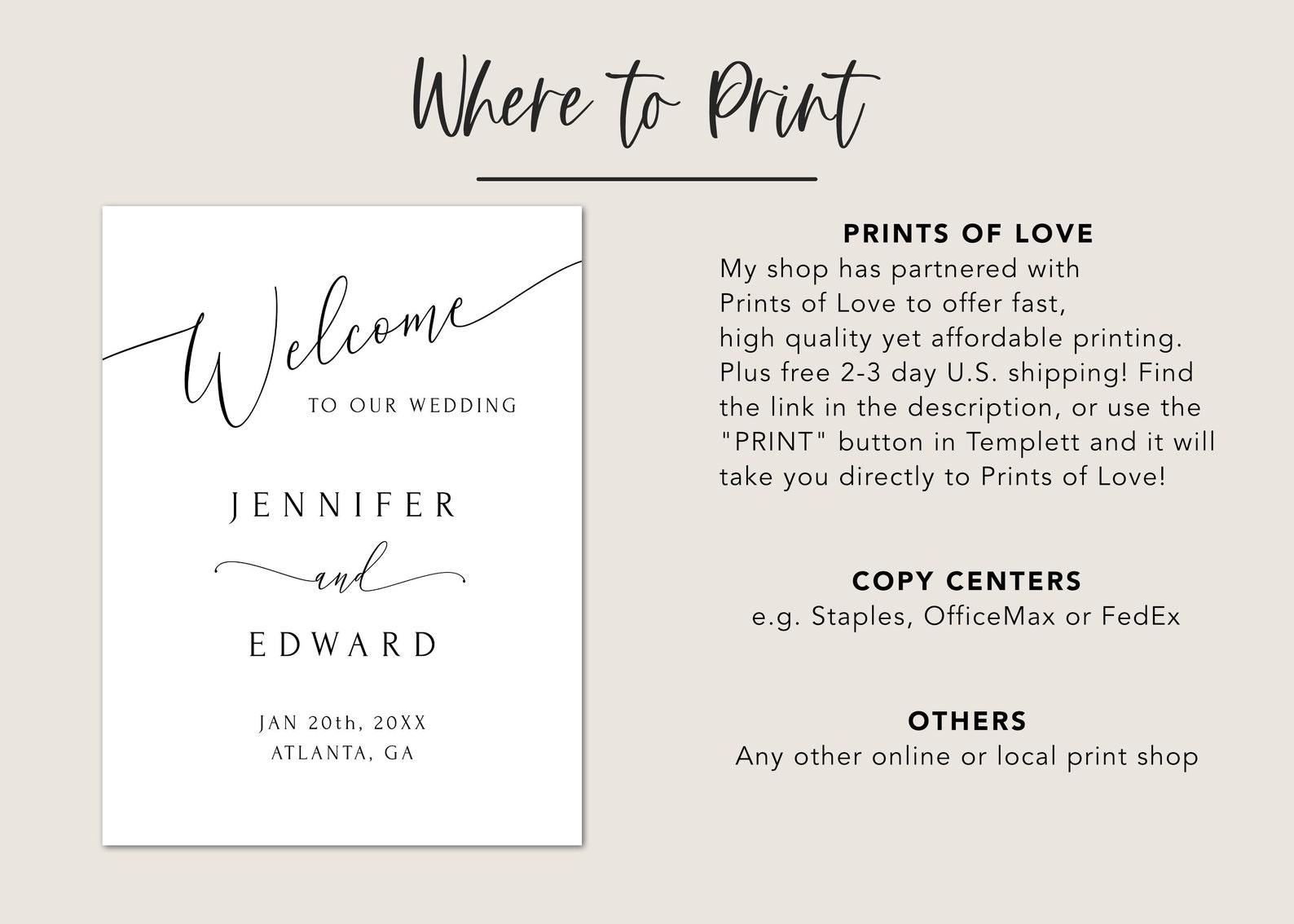 Minimalist Welcome Sign Template Wedding Sign Minimal - Etsy