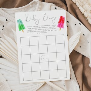 Popsicle Baby Shower Bingo Game | Instant Download | Gender Neutral ...