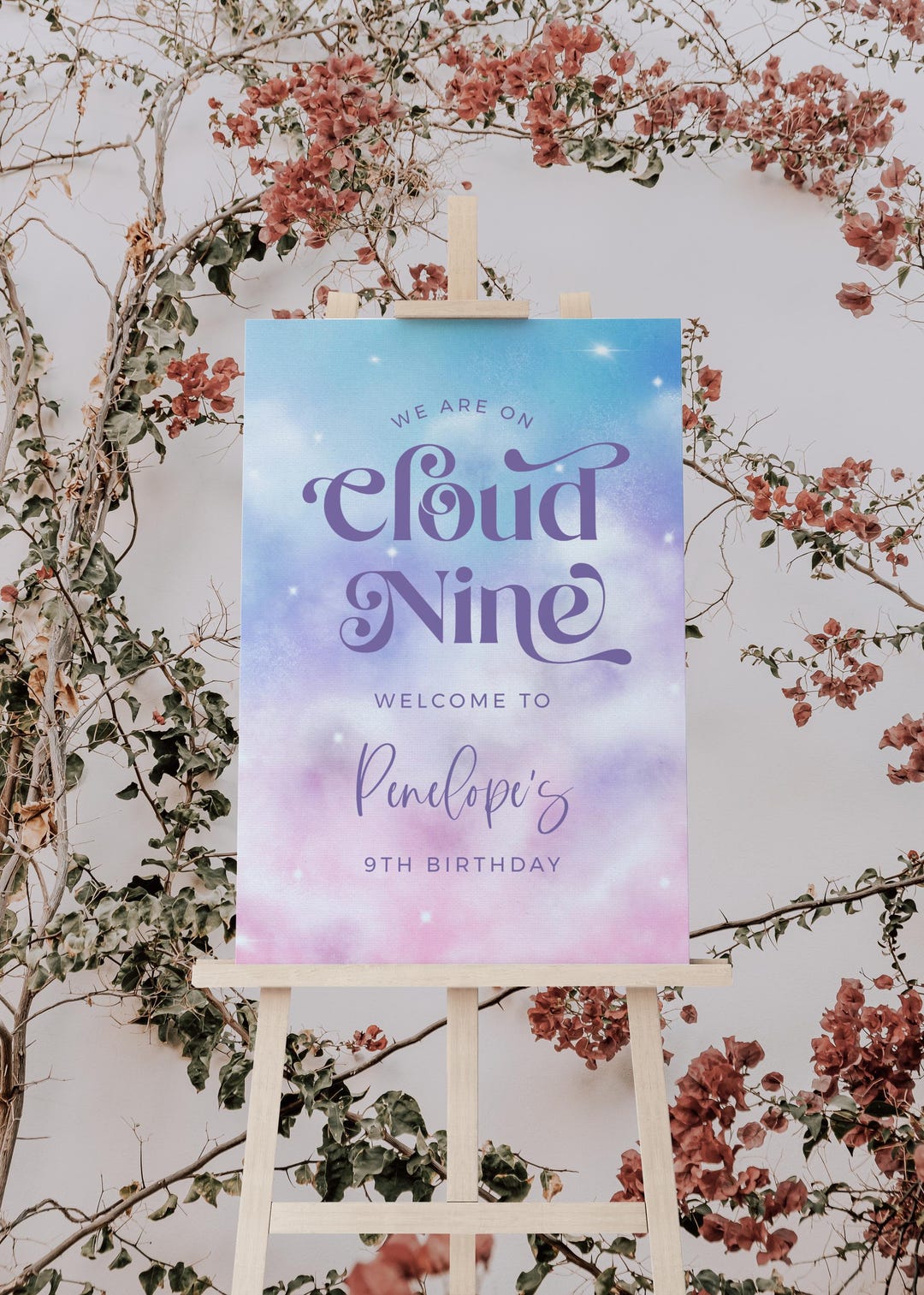 Cloud Nine Welcome Sign | Cloud 9 Birthday Party | Girl Birthday Party ...