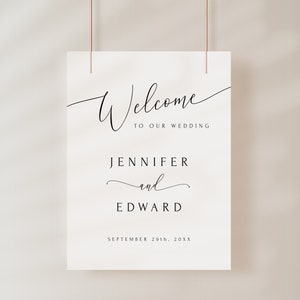 Minimalist Wedding Welcome Sign | Minimal Welcome Sign | Editable ...