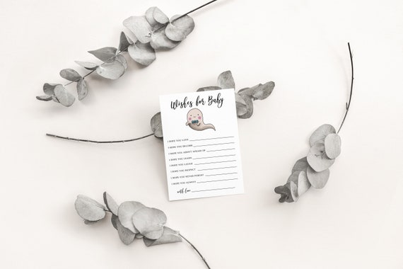 Printable Little Boo Boy Baby Shower Wishes for Baby Instant | Etsy