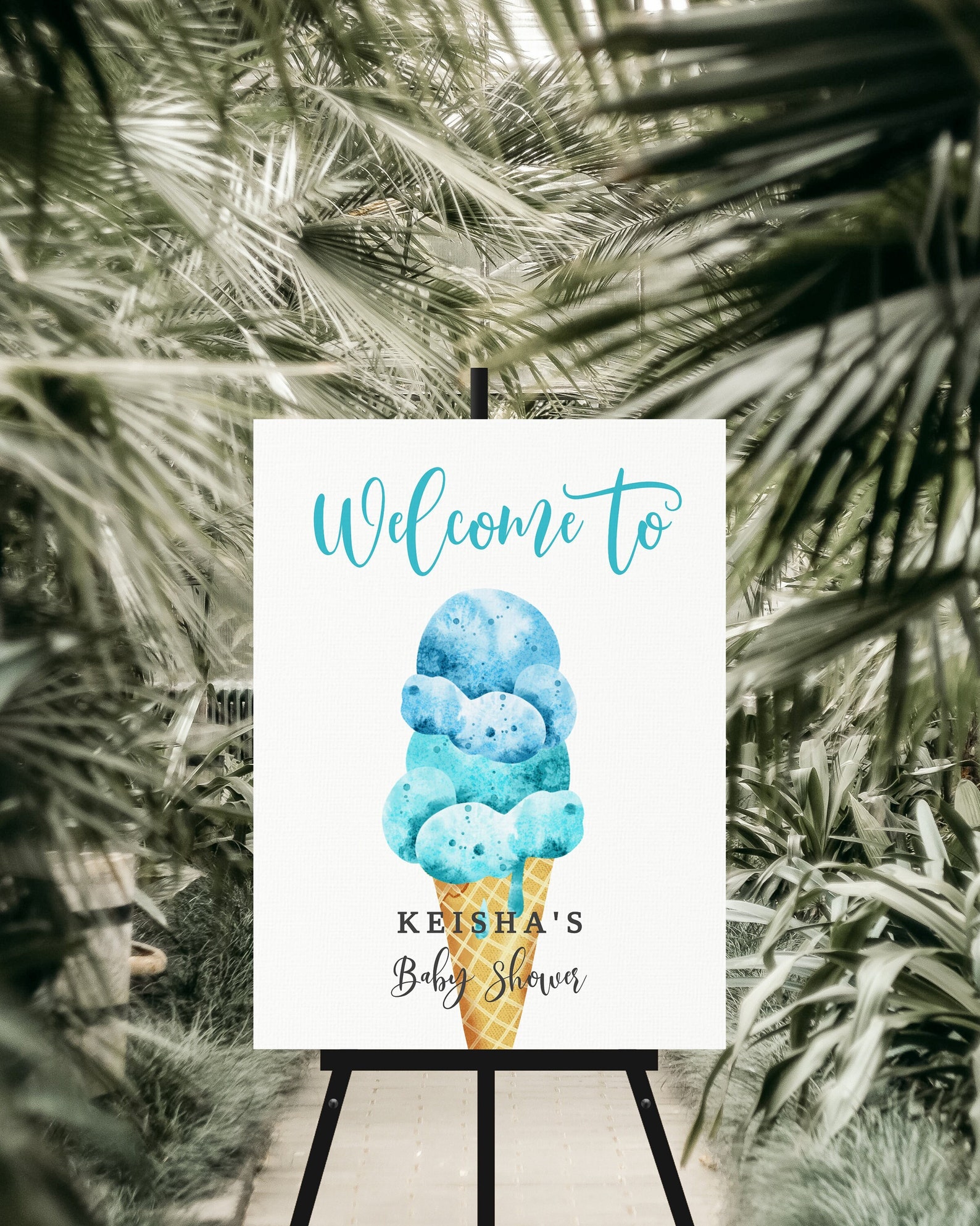 Ice Cream Shower Welcome Sign | Boy Baby Shower | Summer | Editable ...