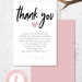 Printable Modern Baby Shower Thank You Card, Editable Minimalist Pink ...