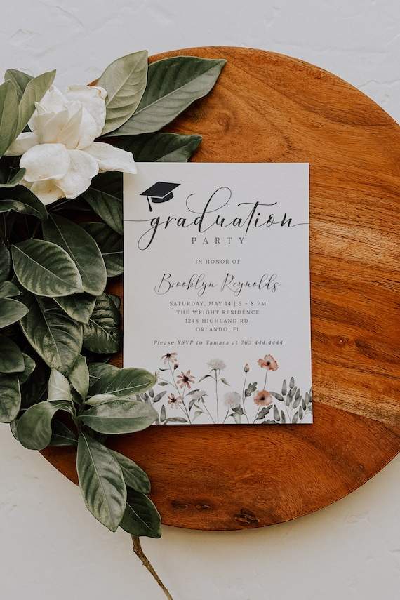 Graduation Party Invitation Grad Party Invite Boho - Etsy