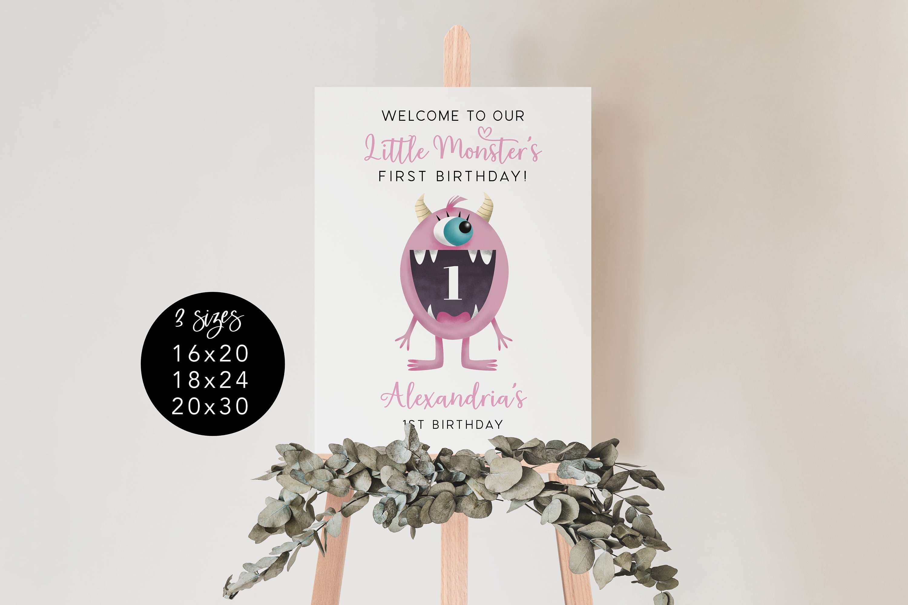 Little Monster Welcome Sign | Monster Birthday Party | Party Decor ...