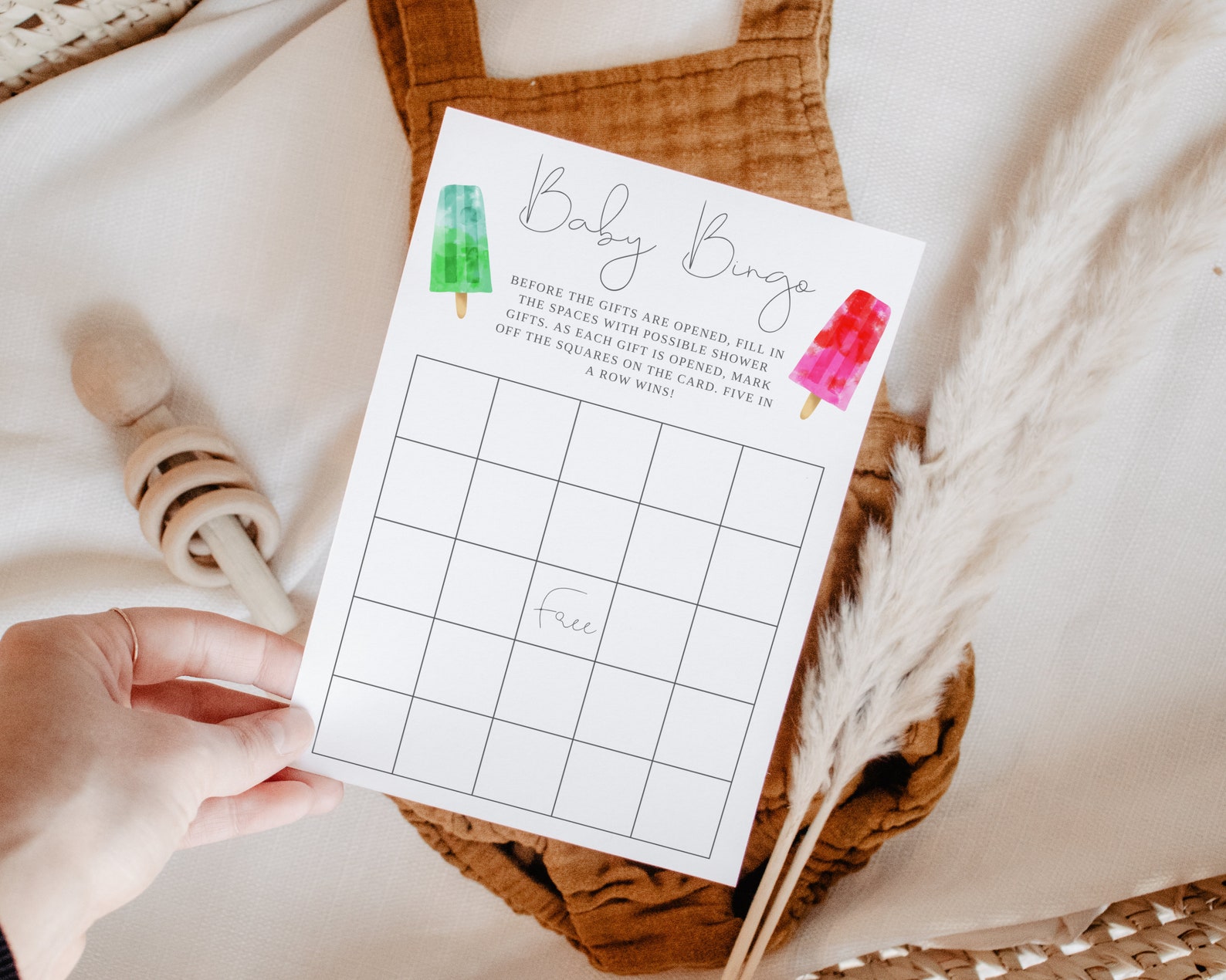 Popsicle Baby Shower Bingo Game Instant Download Gender - Etsy