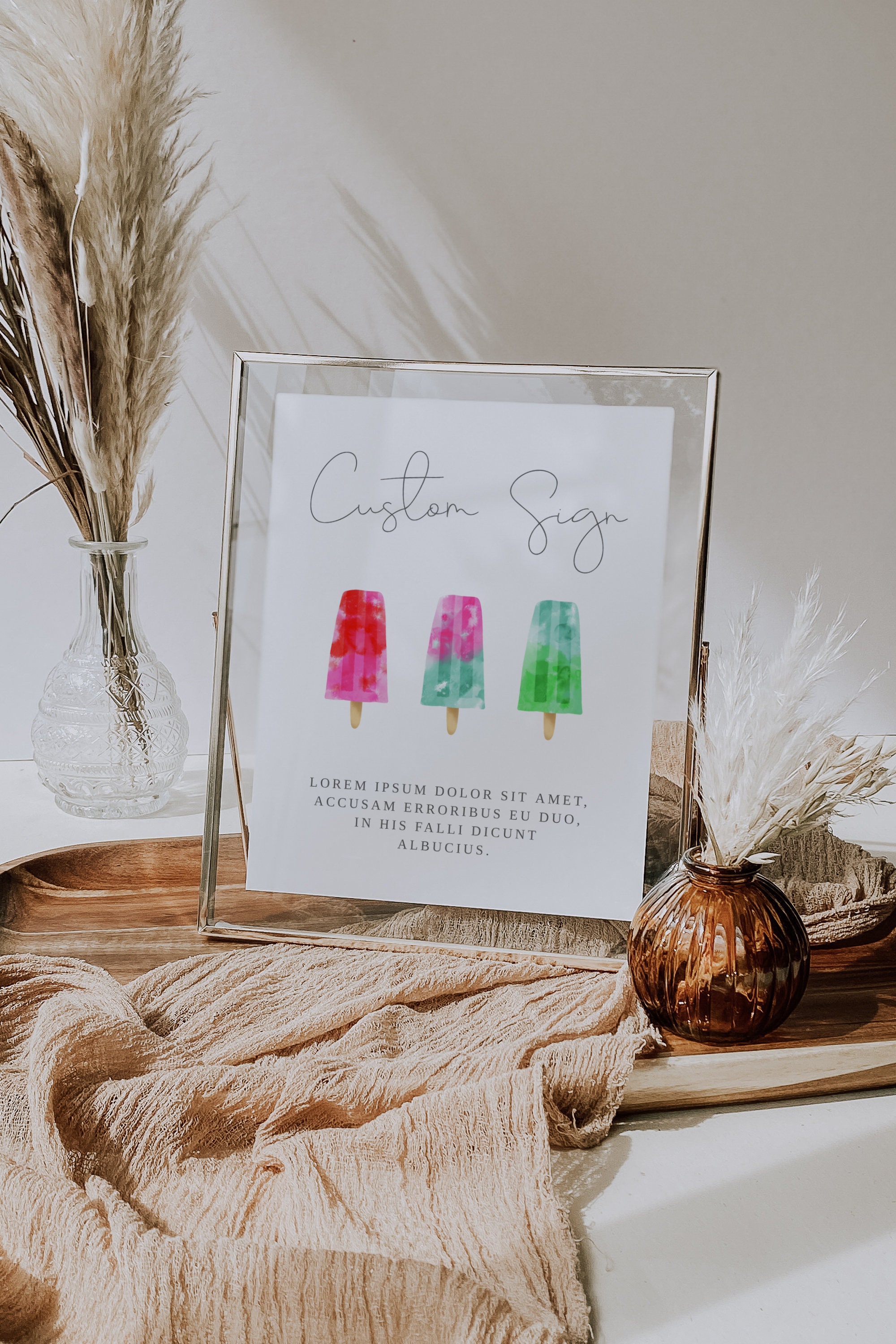 Printable Popsicle Theme Baby Shower Custom Sign | Instant Download ...
