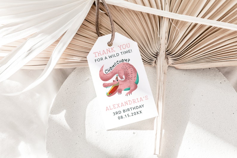 Printable Alligator Theme Birthday Party Favor Tag Instant - Etsy