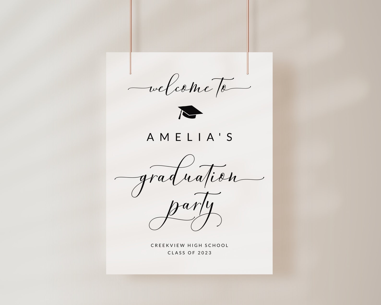 Graduation Party Welcome Sign Grad Party Sign Minimalist | Etsy