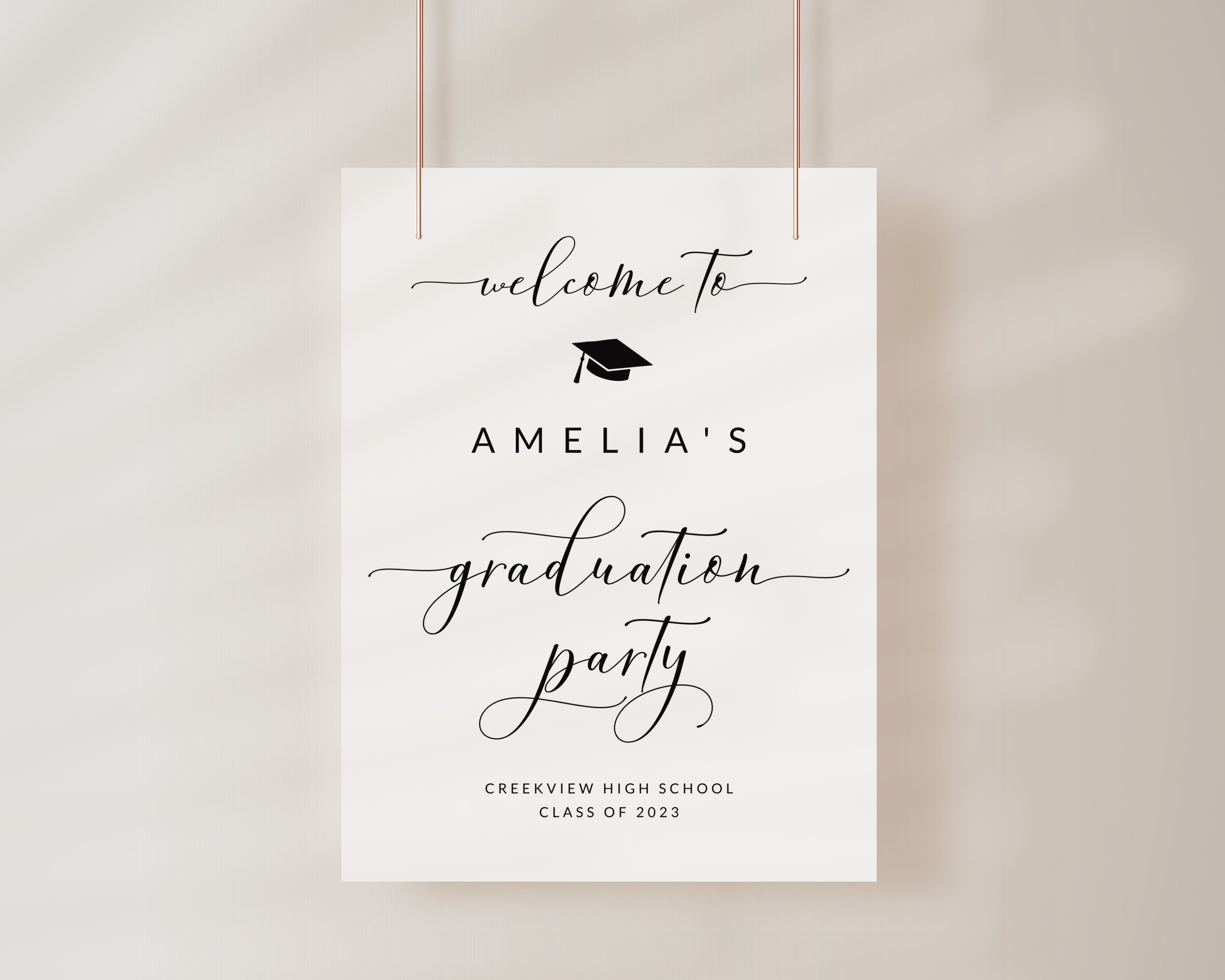 Graduation Party Welcome Sign | Grad Party Sign | Minimalist Sign ...