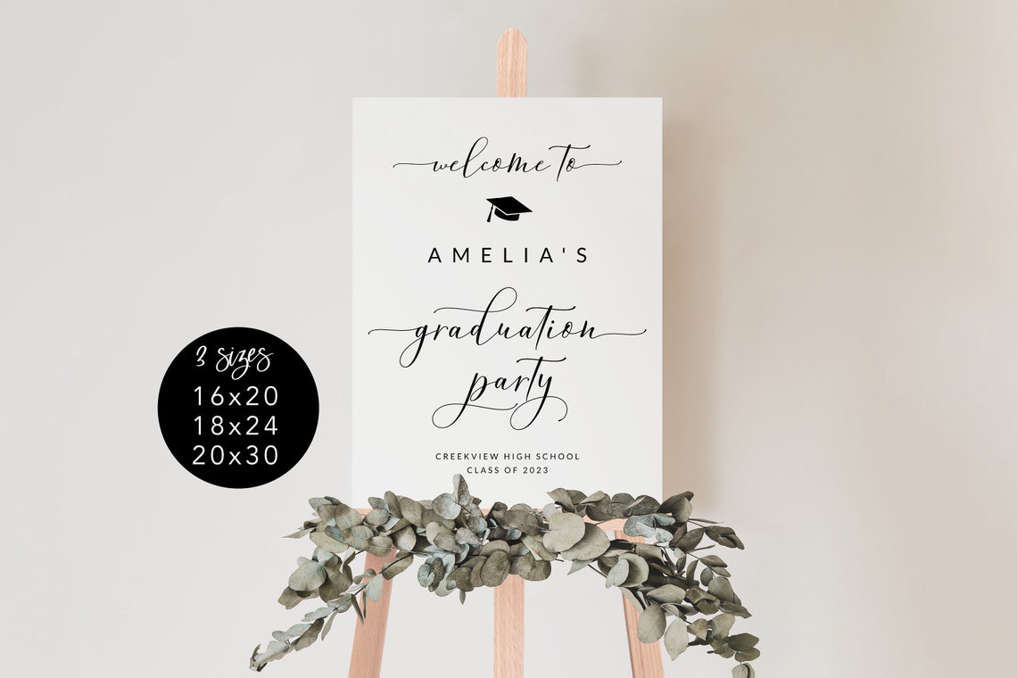 Graduation Party Welcome Sign | Grad Party Sign | Minimalist Sign ...