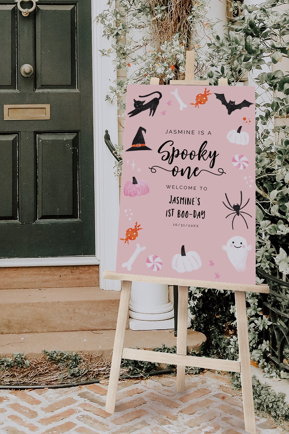 Spooky One Welcome Sign Halloween Birthday Party Girl 1st - Etsy