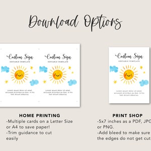 Sun Custom Sign | Sunshine Baby Shower | Instant Download | Editable ...