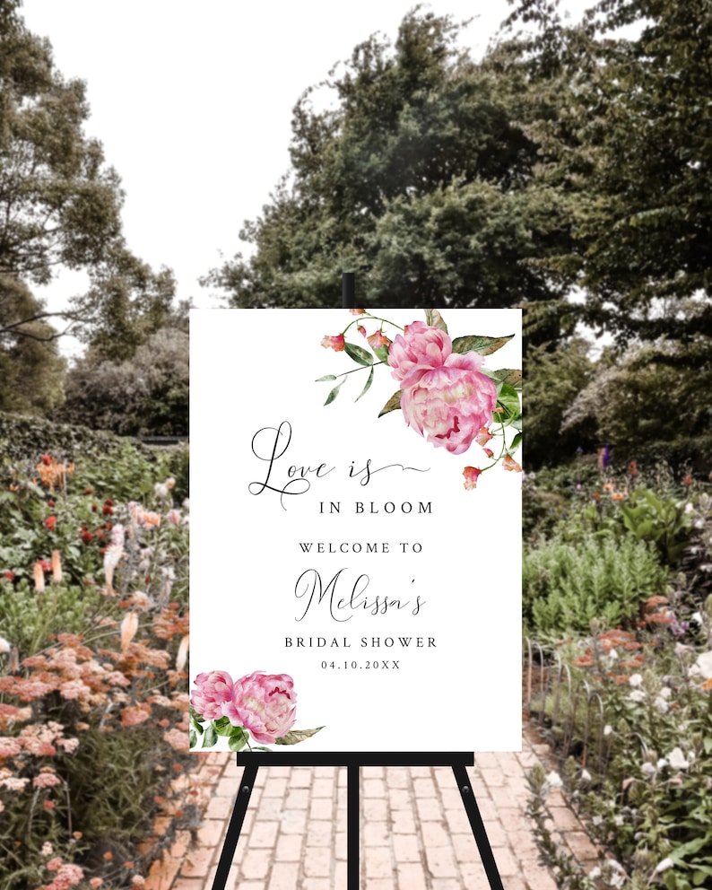 Floral Welcome Sign Love is in Bloom Sign Spring Bridal - Etsy