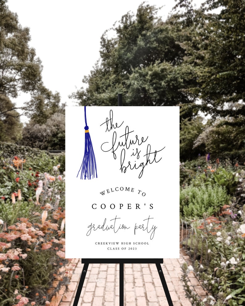 Graduation Party Welcome Sign Grad Party Sign Future is - Etsy