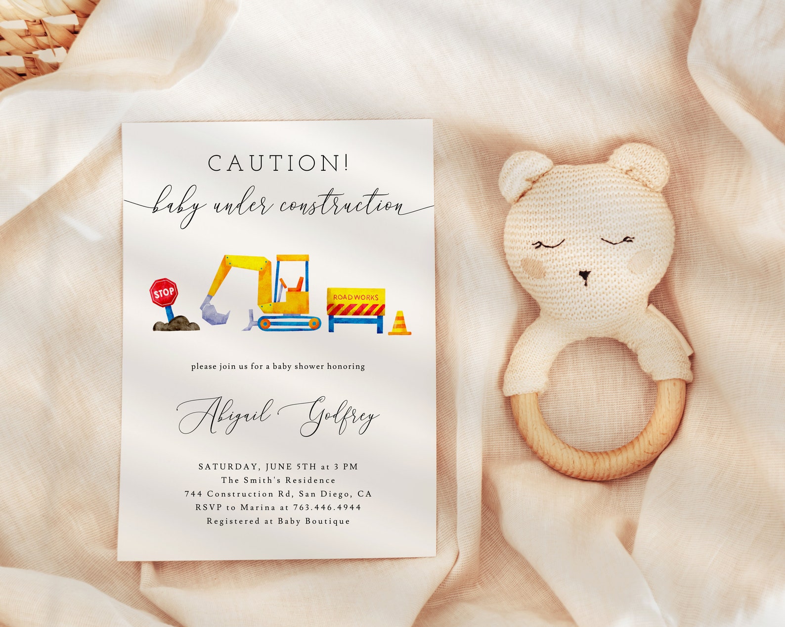 Construction Baby Shower Invitation | Baby Under Construction Invite ...