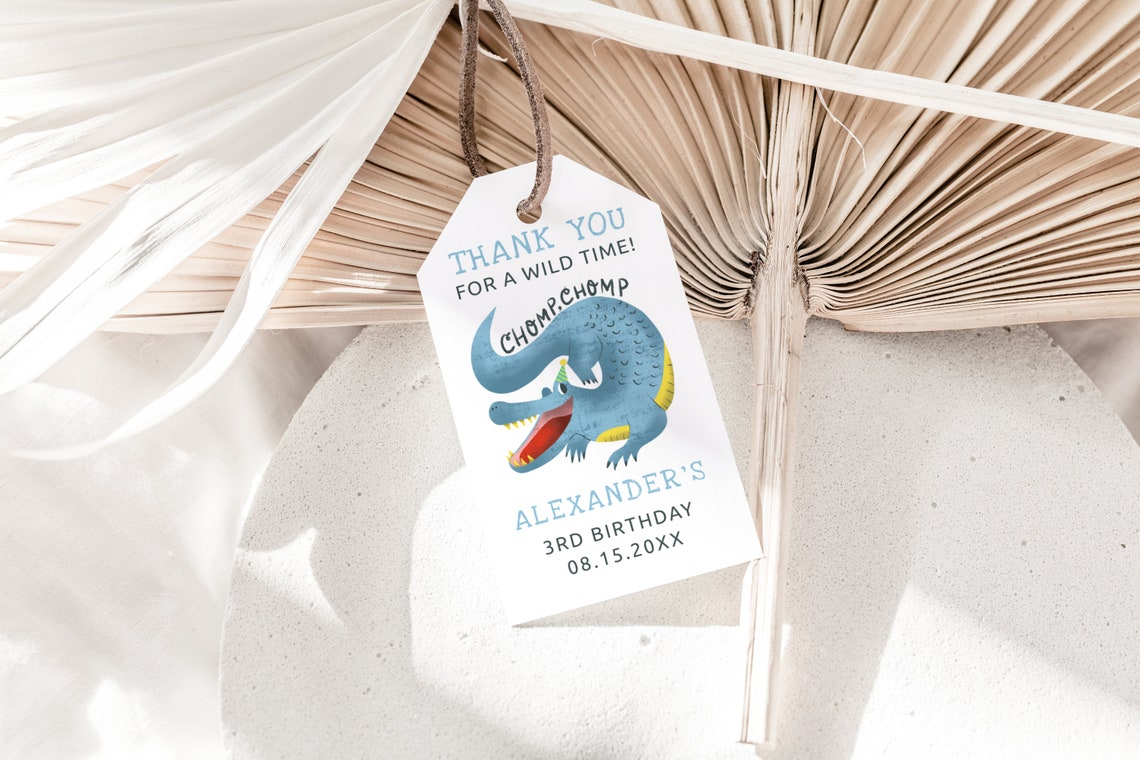Printable Alligator Theme Birthday Party Favor Tag Instant - Etsy
