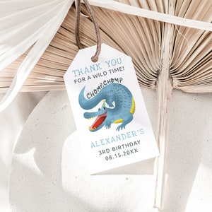 Printable Alligator Theme Birthday Party Favor Tag, Instant Download ...