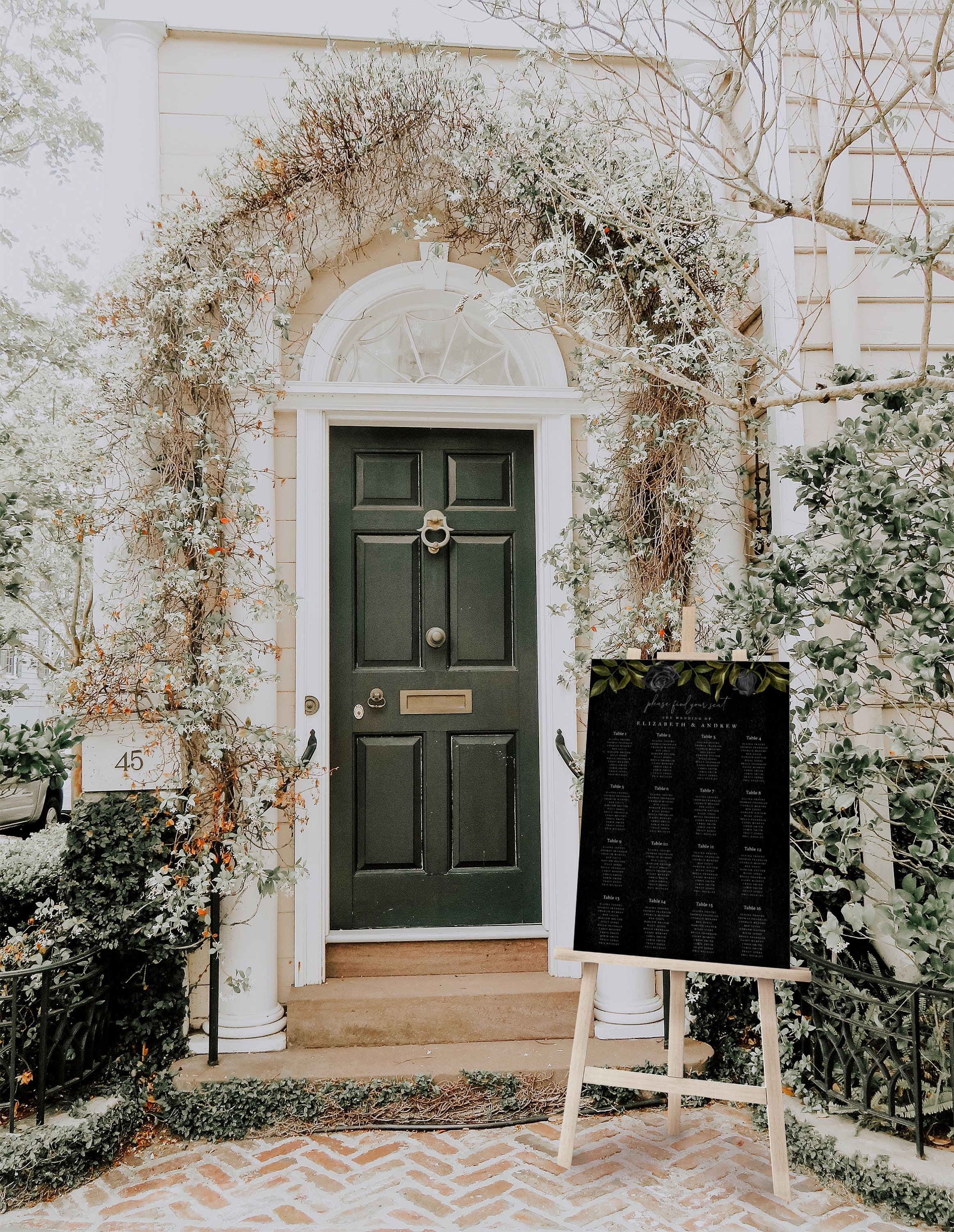 Gothic Seating Chart | Halloween Wedding Seating Sign | Black Rose ...
