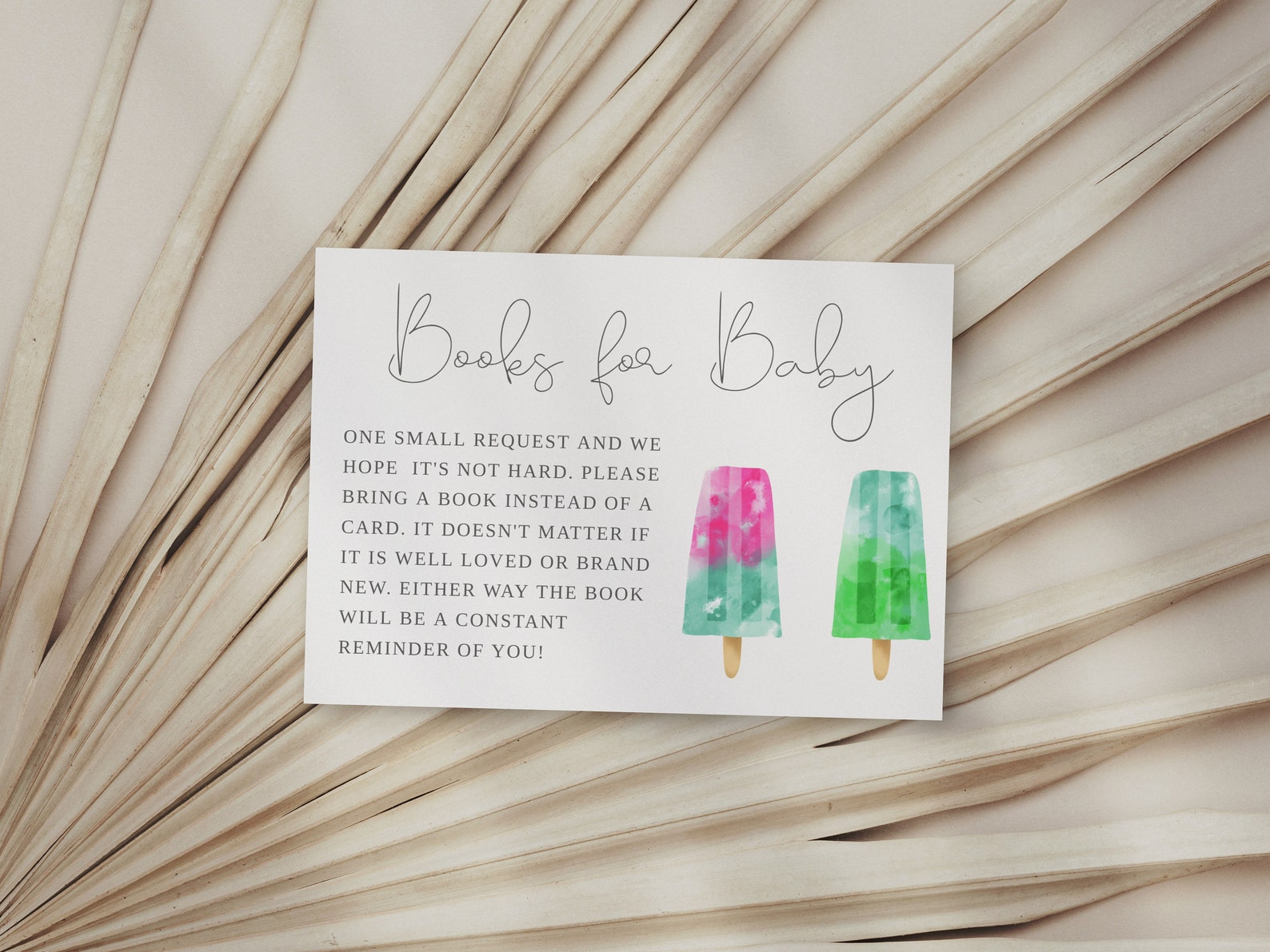 Printable Popsicle Theme Baby Shower Book Request Instant - Etsy