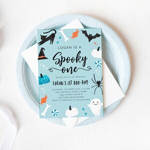 Halloween Birthday Invitation Spooky One Invite Halloween Party Boy 1st ...