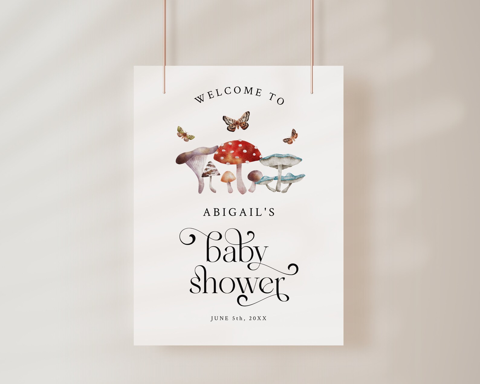 Mushroom Welcome Sign | Mushroom Baby Shower | Gender Neutral ...