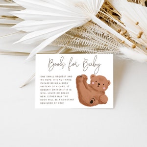 Printable Cub Bear Theme Baby Shower Book Request, Instant Download ...