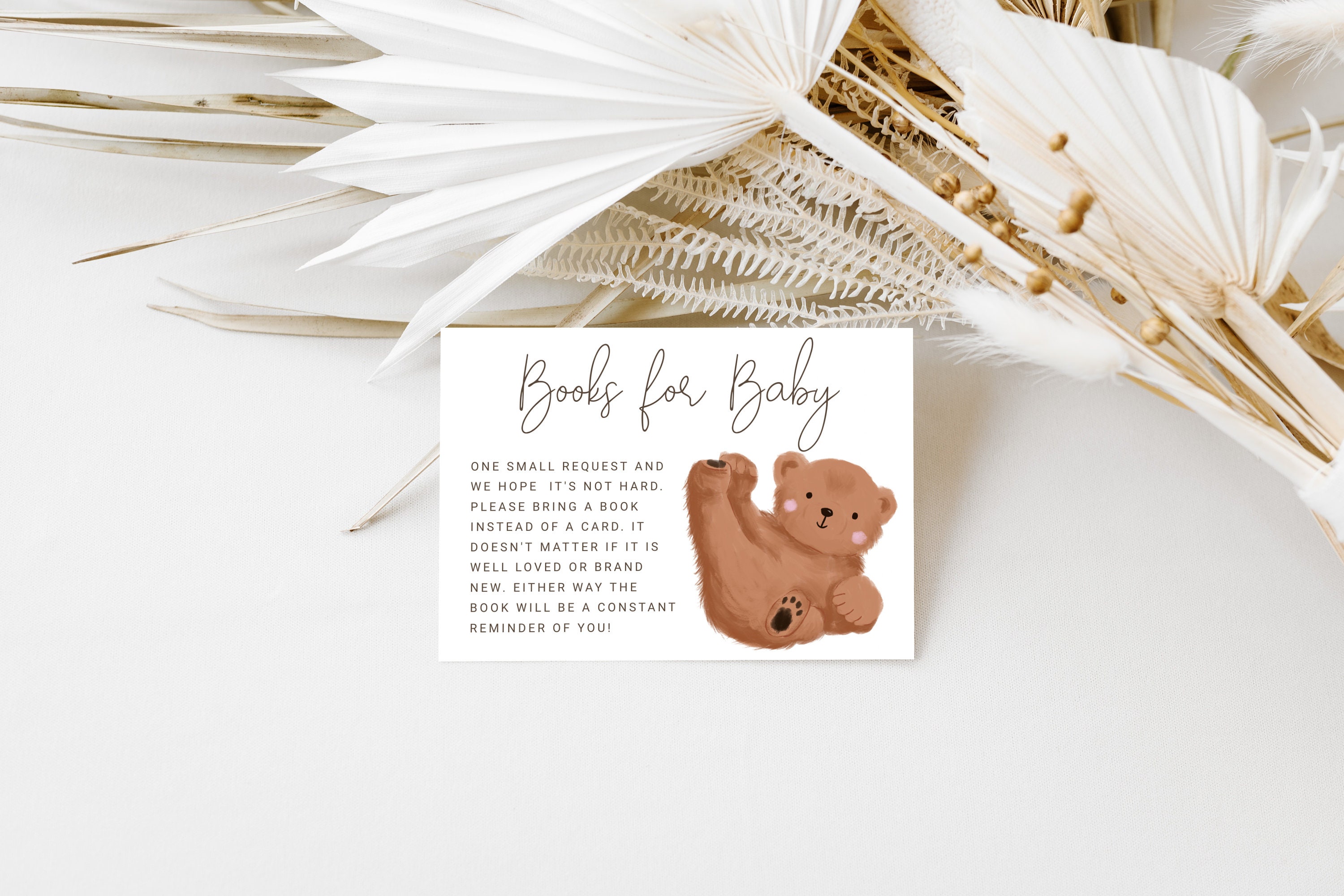Printable Cub Bear Theme Baby Shower Book Request, Instant Download ...