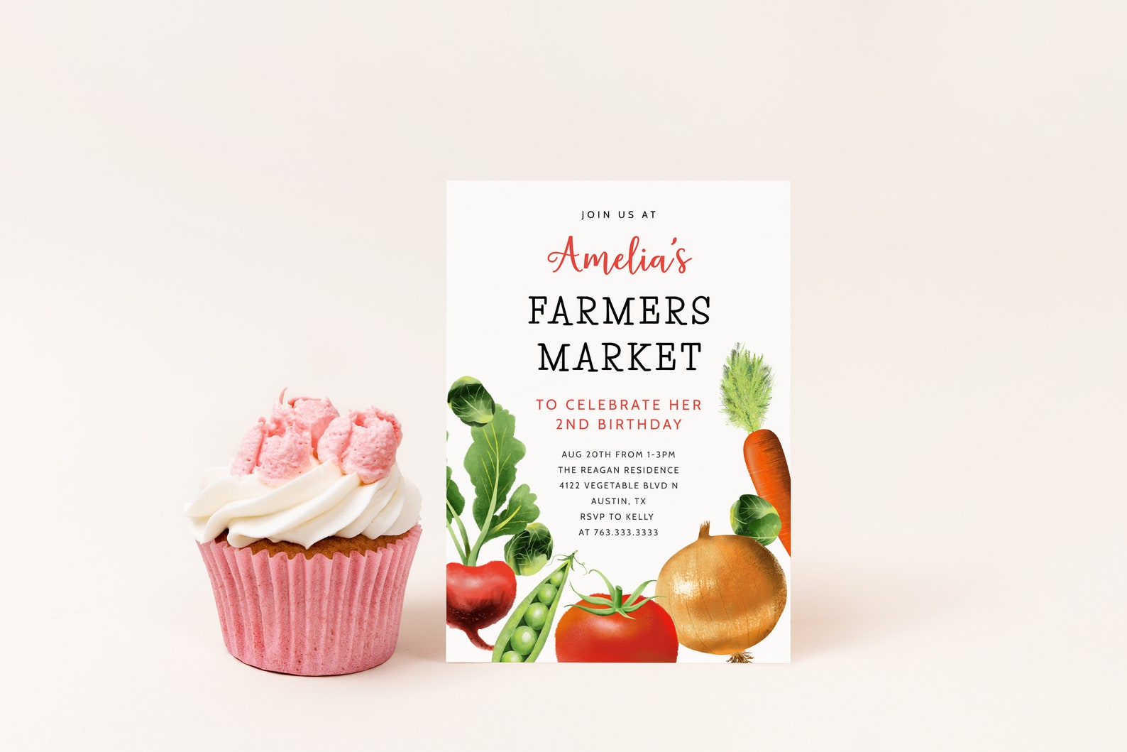 Farmers Market Birthday Invitation | Farmer's Market Party Invite ...