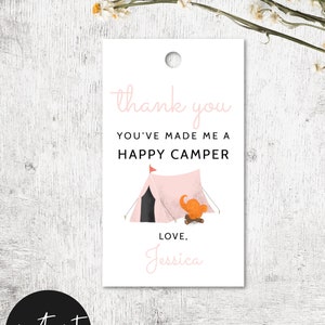 Printable Camping Theme Birthday Party Favor Tag | Instant Download ...