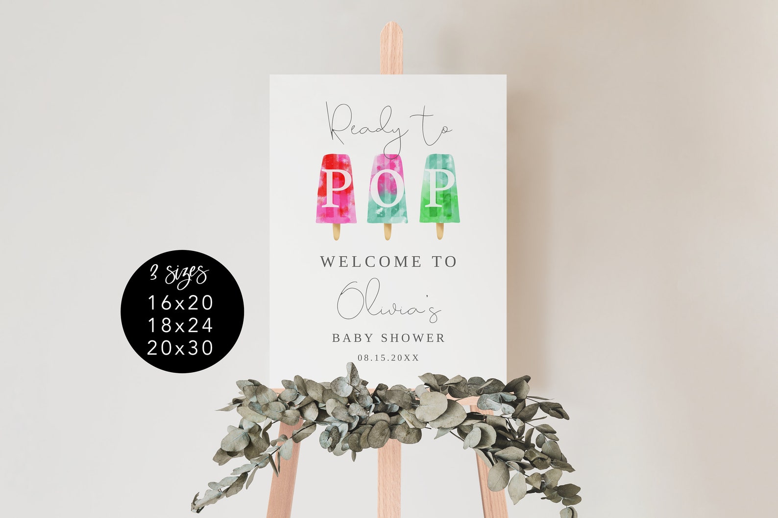Popsicle Theme Baby Shower Welcome Sign | Instant Download | Editable ...