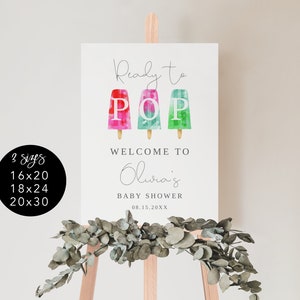 Popsicle Theme Baby Shower Welcome Sign | Instant Download | Editable ...