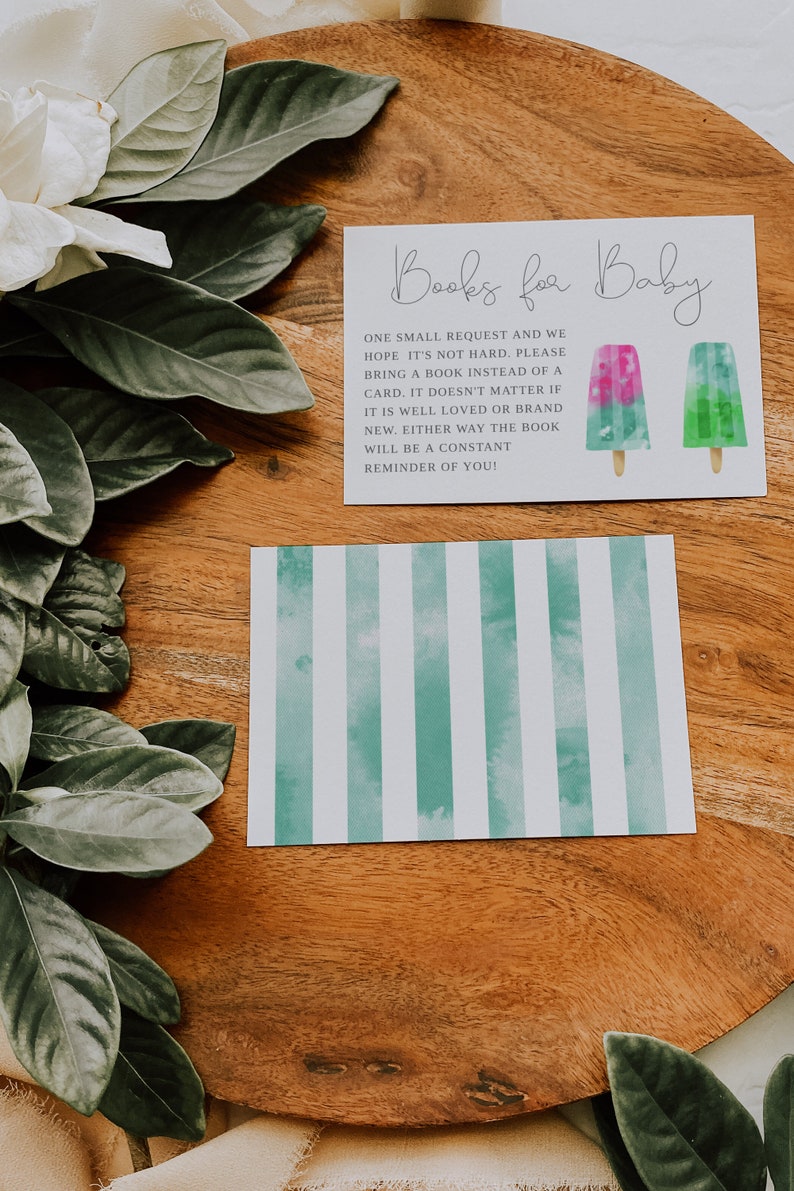 Printable Popsicle Theme Baby Shower Book Request Instant - Etsy