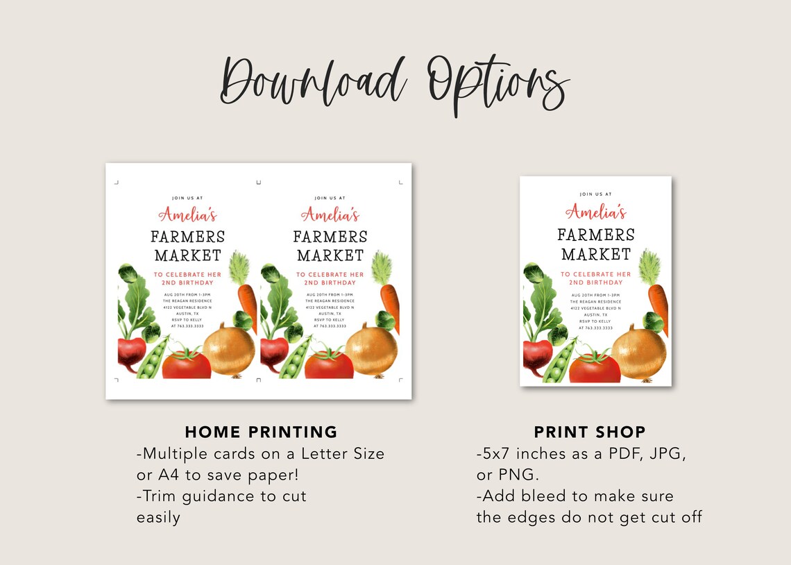 Farmers Market Birthday Invitation | Farmer's Market Party Invite ...