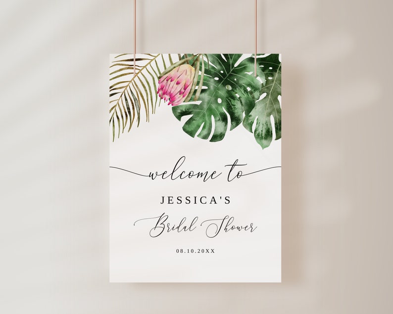 Tropical Welcome Sign | Tropical Bridal Shower Sign | Summer Bridal ...