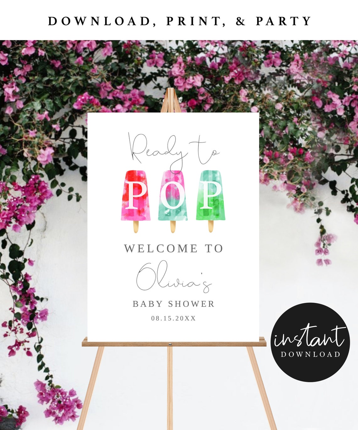 Popsicle Theme Baby Shower Welcome Sign Instant Download | Etsy